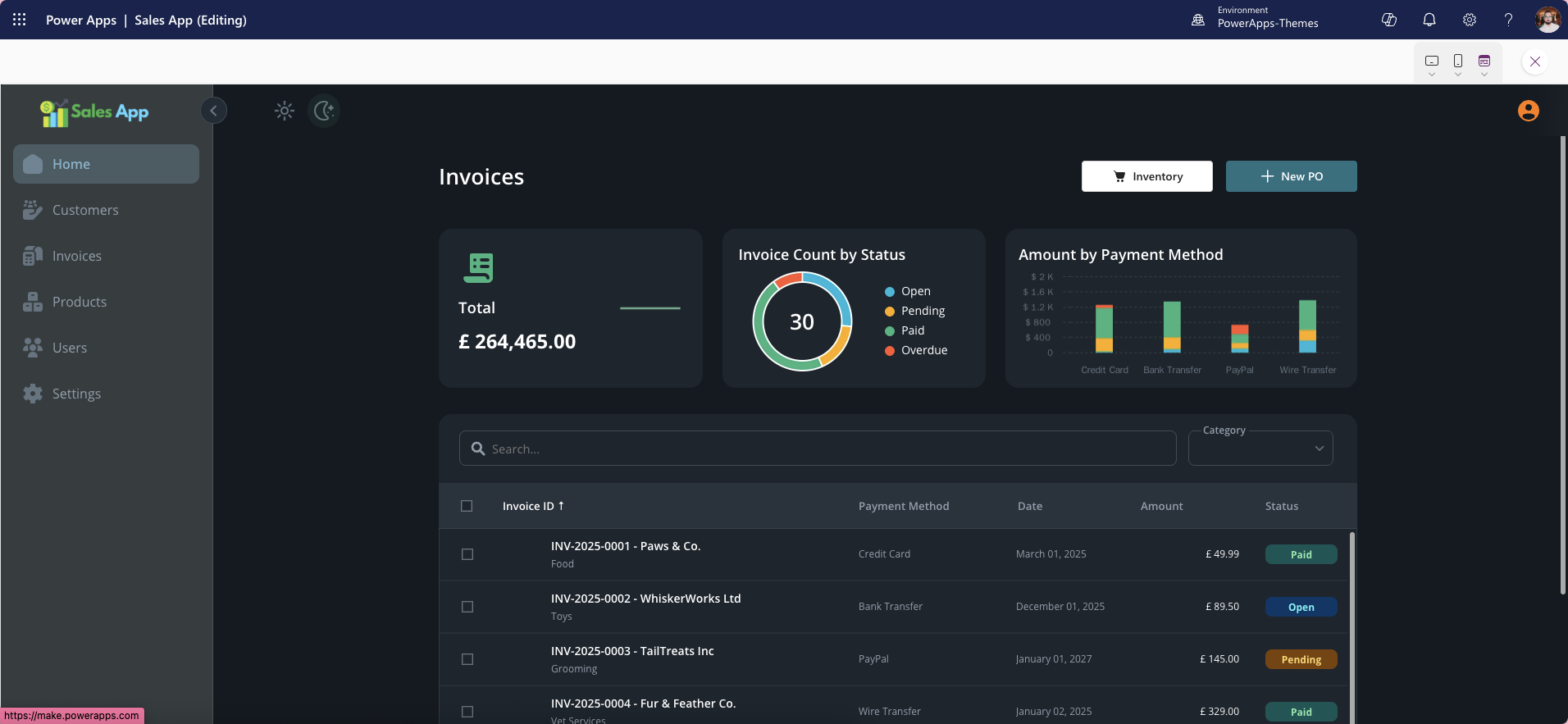 Sales App – Sales, Invoices, POs PowerApps Template - Power Apps ...