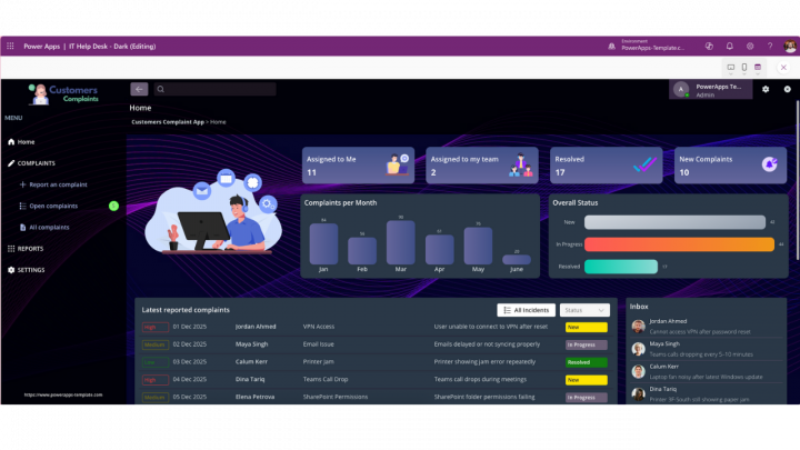 Customer Complaints – Power Apps Template - Power Apps Templates ...